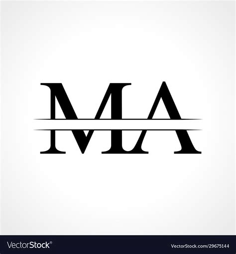 Initial Ma Letter Logo Design Template Abstract Vector Image