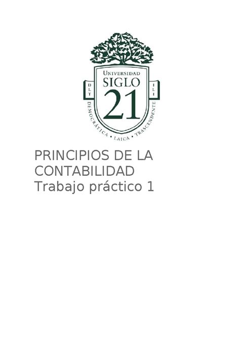 TP1 Principios DE LA Contabilidad Mercedes Bravo PRINCIPIOS DE LA