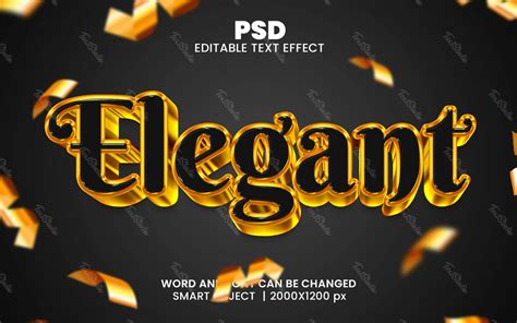 Effet de texte élégant en 3D Fichier PSD Photoshop Gratuit