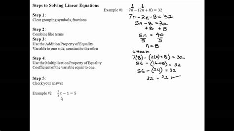 Steps For Solving Linear Equations YouTube