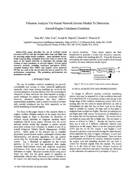 pdf vibration analysis via neural network inverse models to determine aircraft engine