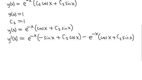 solving a second order linear homogeneous ode with constant coefficients ivp example youtube