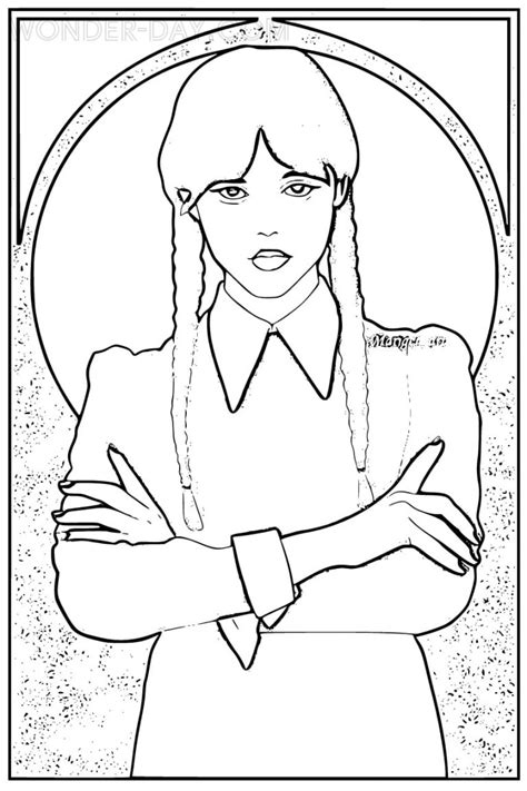 Disegni da colorare di Mercoledì Addams 22 Disegni da colorare