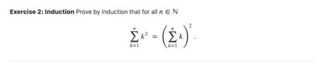 solved exercise 2 induction prove by induction that for all