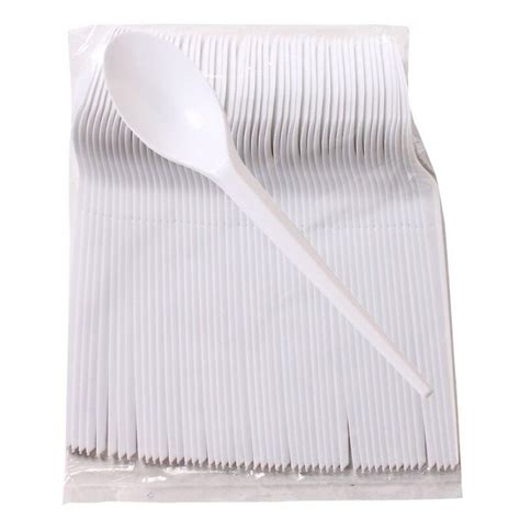White Plastic Spoon Fork 50pcs Lazada