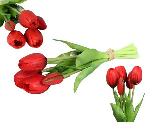 Bukiet Tulipanów Tulipany Kwiaty GUMOWE JAK ŻYWE CN Cena Opinie