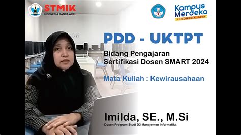 Pdd Uktpt Bidang Pengajaran Serdos Smart Imilda Se M Si Youtube