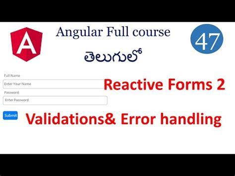 Reactive Form Validations In Angular Youtube