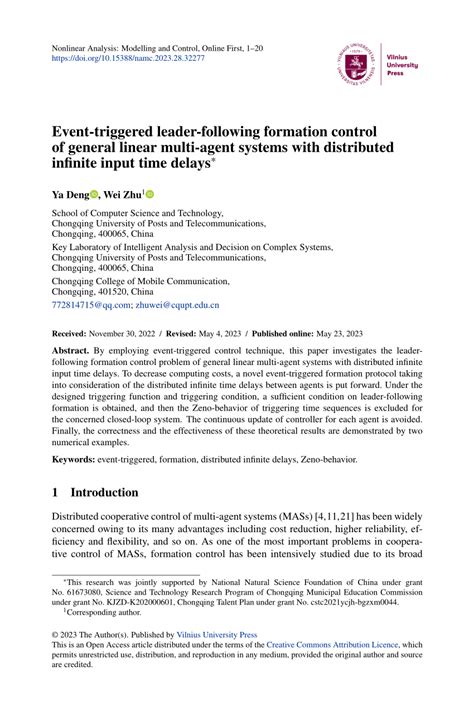 pdf event triggered leader following formation control of general linear multi agent systems