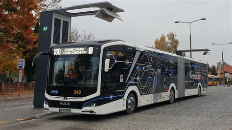 Przejazd MAN Lion S City 18E 943 MZA Warszawa Testowiec Linia 180