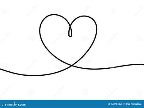 Un Corazón De Línea Dibujo De Garabatos Románticos Dibujado a Mano Para