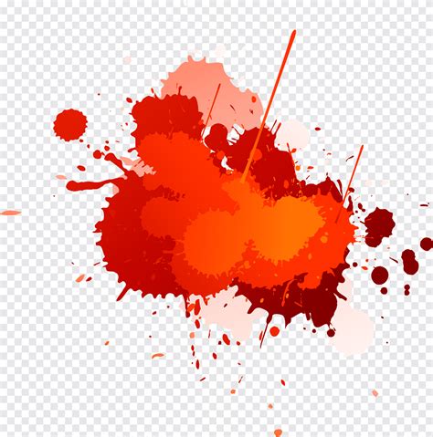 Watercolor Painting Ink Splatter Orange Black Png PNGEgg