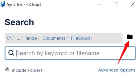 Changing The Sync Search Path Filecloud Docs Server