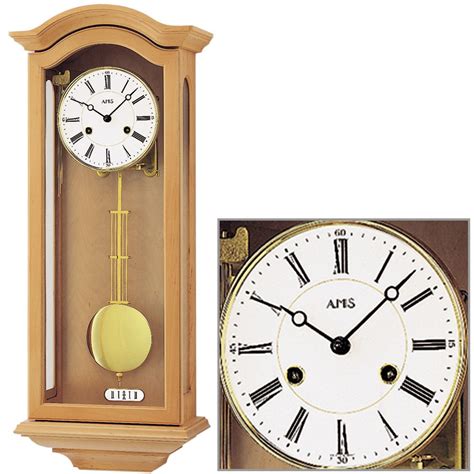 AMS 696 16 Wanduhr Regulateur 14 Tage Bim Bam Schlagwerk Mit