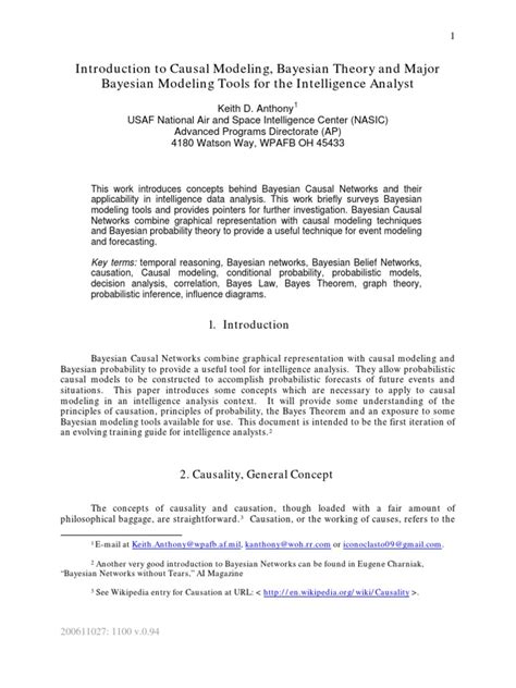 introduction to causal modeling bayesian theory and major bayesian modeling tools for the