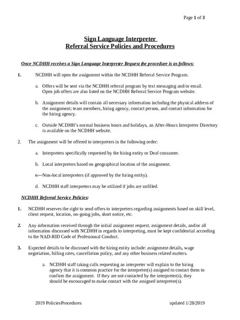 Interpreting Services FAQ SDeaf And Hard Of Hearing Doc Template