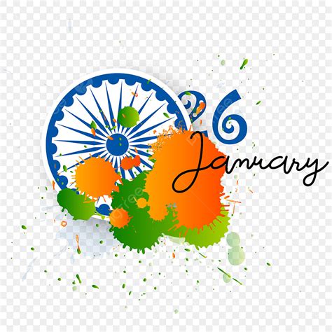 26 Jan Clipart Transparent Background Brush Splash India Republic Day