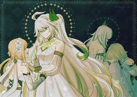 Lumine Nahida And Rukkhadevata Genshin Impact Drawn By Qiwiq Danbooru
