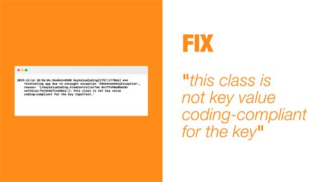 Fix This Class Is Not Key Value Coding Compliant For The Key