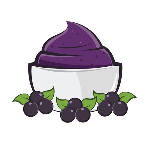 Tigela de açaí Vetor Premium