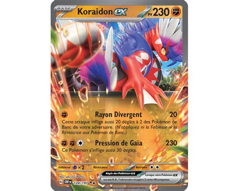Koraidon ex Pv 230 124 197 Carte Double Rare Écarlate et Violet