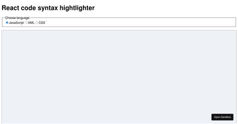 React Syntax Highlighter Codesandbox