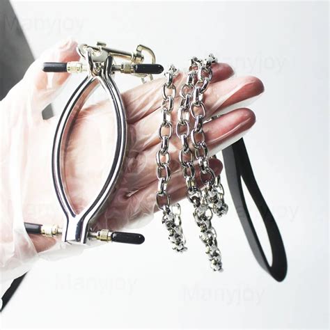 Stainless Steel Clitoris Clamp Vagina Opener Metal Labia Clamps BDSM