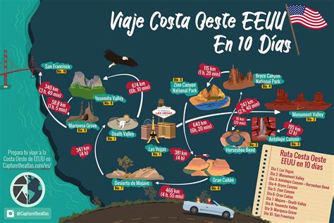Viaje Costa Oeste Eeuu Ruta De D As Itinerario Y Mapa
