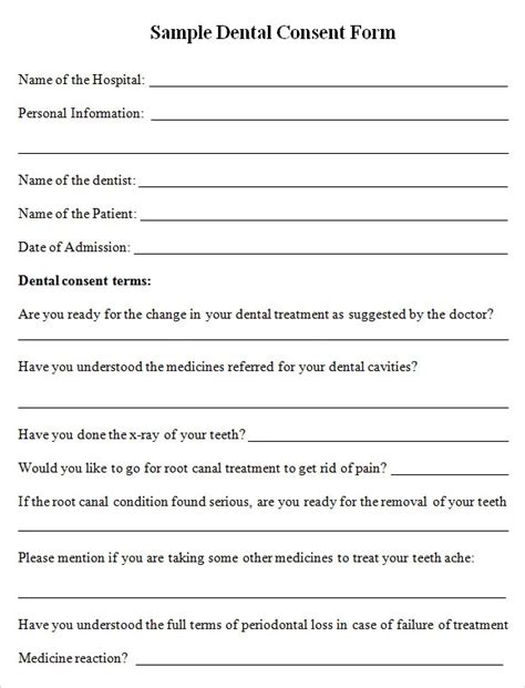 Printable Dental Consent Forms Printable Form 2024