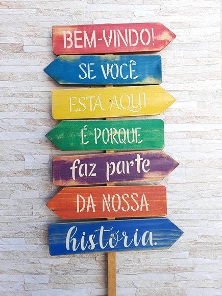 Jogo De Placas Setas Jardim Bem Vindo Se Voc Est Aqui