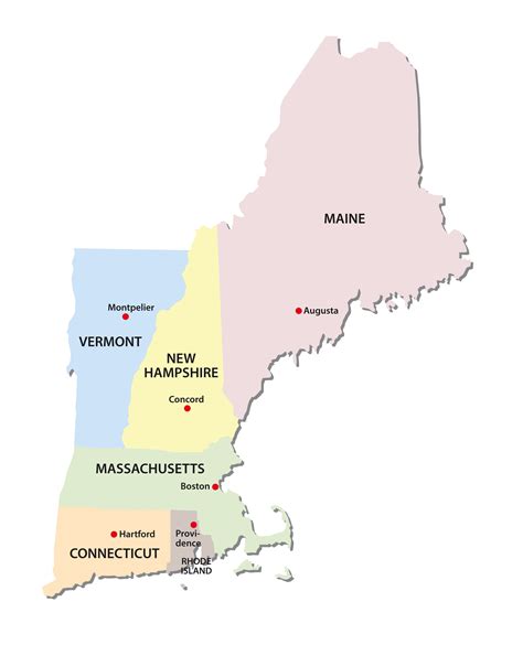 Northeastern States Map With Capitals