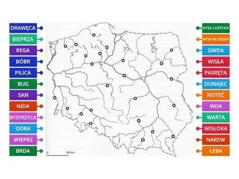 RZEKI POLSKI Mapa Rysunek Z Opisami
