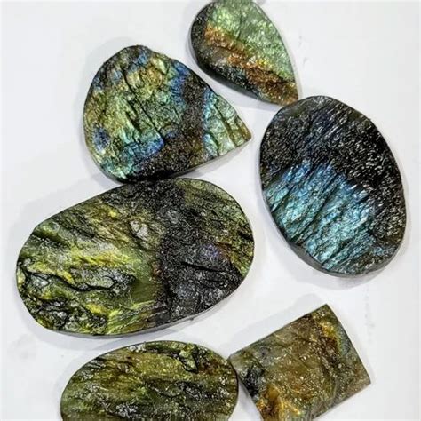 Multicolor Mix Labradorite Druzy Raw Stone Cabochons Size Free At Rs
