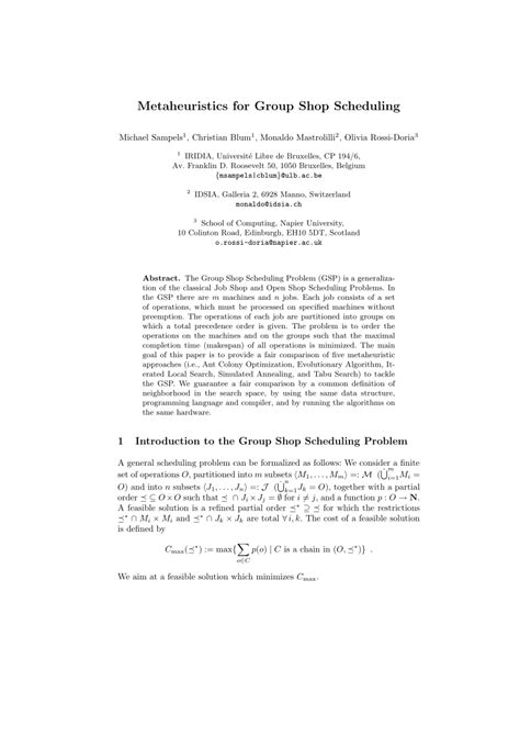 pdf metaheuristics for group shop scheduling