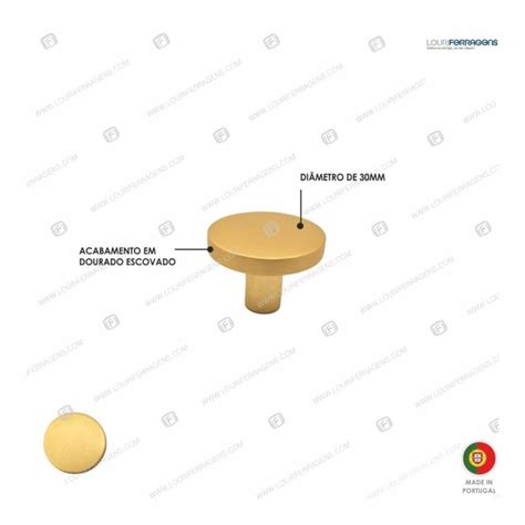 Puxador M Vel Redondo Pm D Dourado Escovado