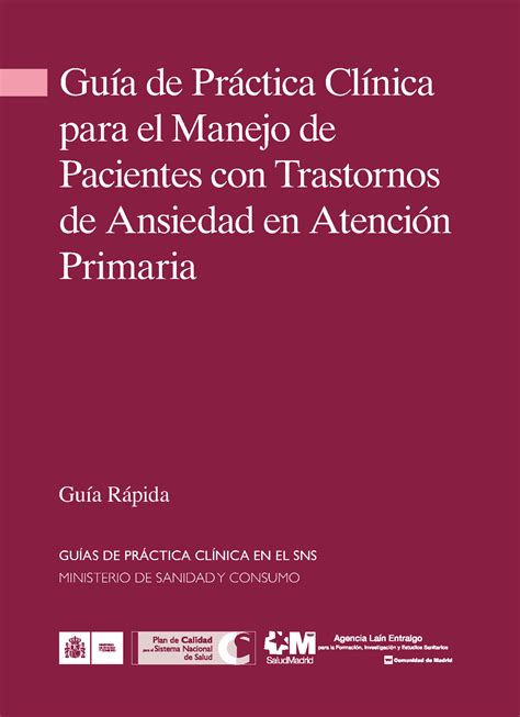 Gu A De Pr Ctica Cl Nica Para El Manejo De Pacientes Con Trastornos De