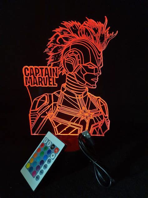 Grav stylé Lampe led 3D Captain Marvel veilleuse déco illusion