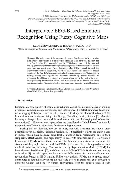 pdf interpretable eeg based emotion recognition using fuzzy cognitive maps
