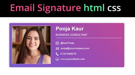 How To Create Email Signature Html Css Youtube