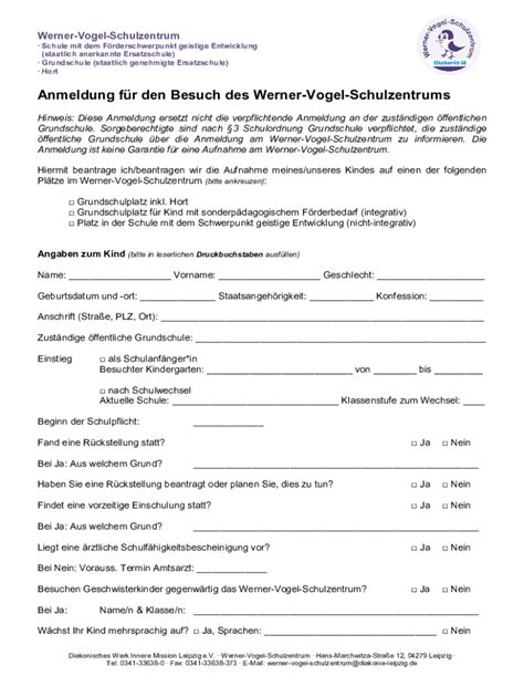 Ausf Llbar Online Anmeldung Fr Den Besuch Des Werner Vogel