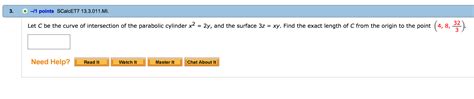 solved let c be the curve of intersection of the parabolic