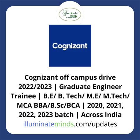 Cognizant Off Campus Drive 2022 2023 Graduate Engineer Trainee B E