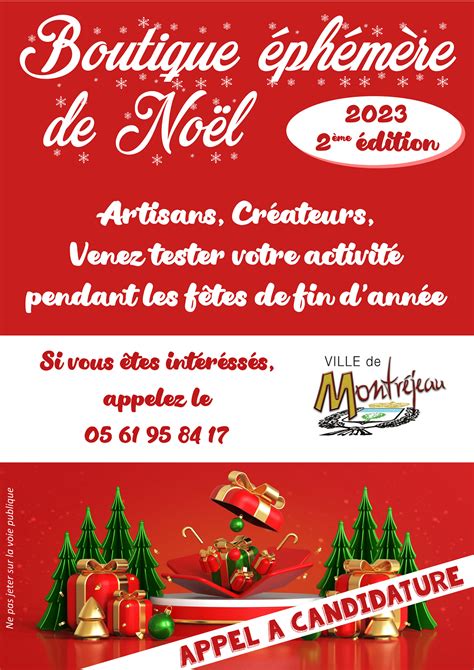 Montr Jeau Appel Candidature Pour La Boutique Ph M Re De No L