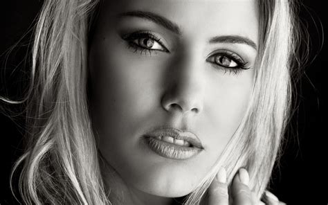 Fondos De Pantalla Cara Mujer Monocromo Modelo Pelo Largo