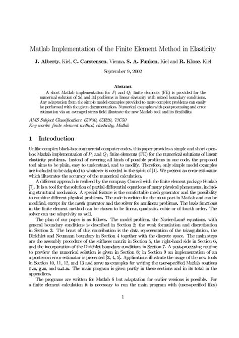 pdf matlab implementation of the finite element method in elasticity