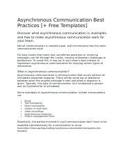 Asynchronous Communication Best Practices Docx Asynchronous