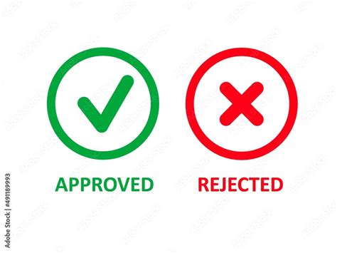 Approval And Rejection Icon Good Or Bad Sign Yes Or No Green Ticks
