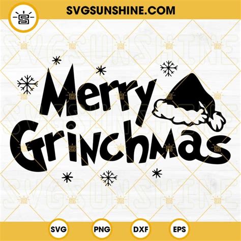 Merry Grinchmas SVG Grinch SVG Santa Hat SVG