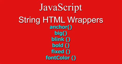 Using String HTML Wrappers Anchor Big Blink Bold Fixed