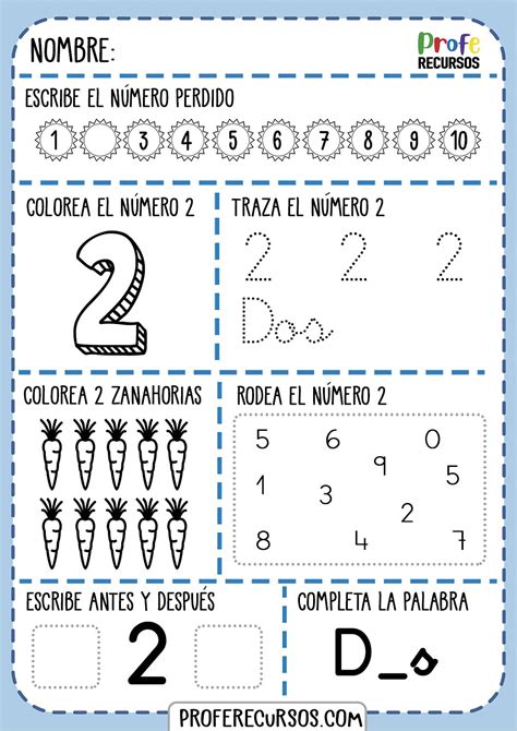 Fichas para aprender los numeros del 1 al 10 Español e Inglés